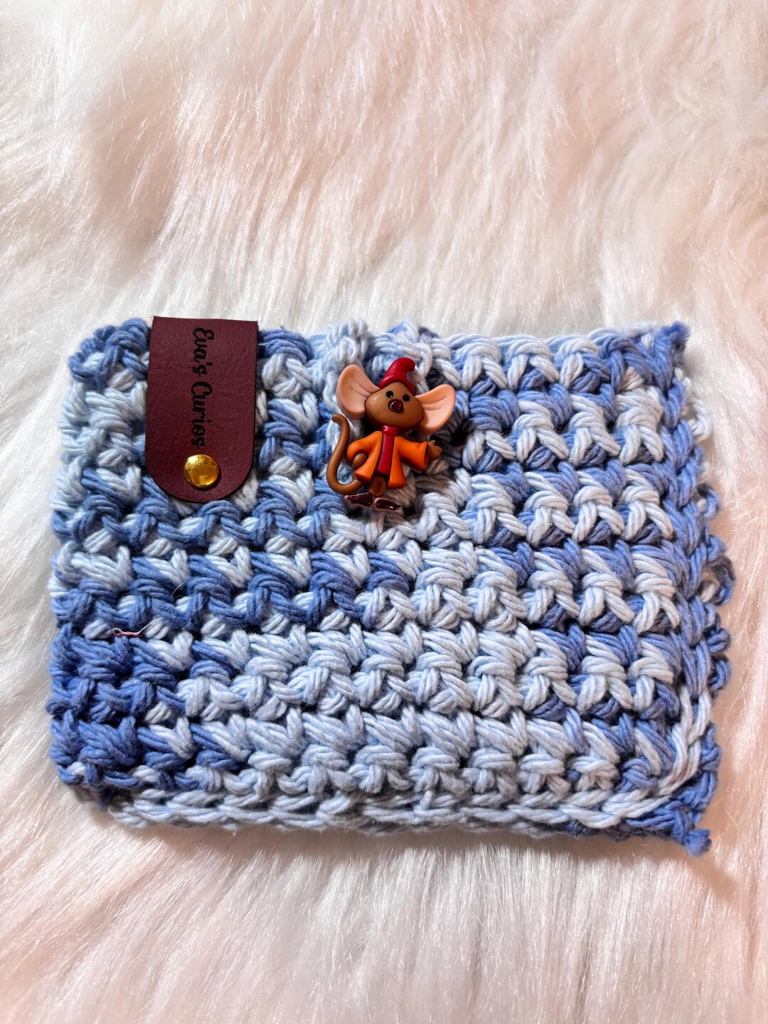 Cinderella Mice Handmade Crochet Wallet. Fabric Lined. 100% Cotton. - Etsy