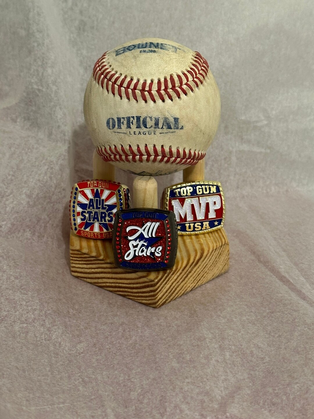 Rustic Game Ball and Ring Display - Etsy