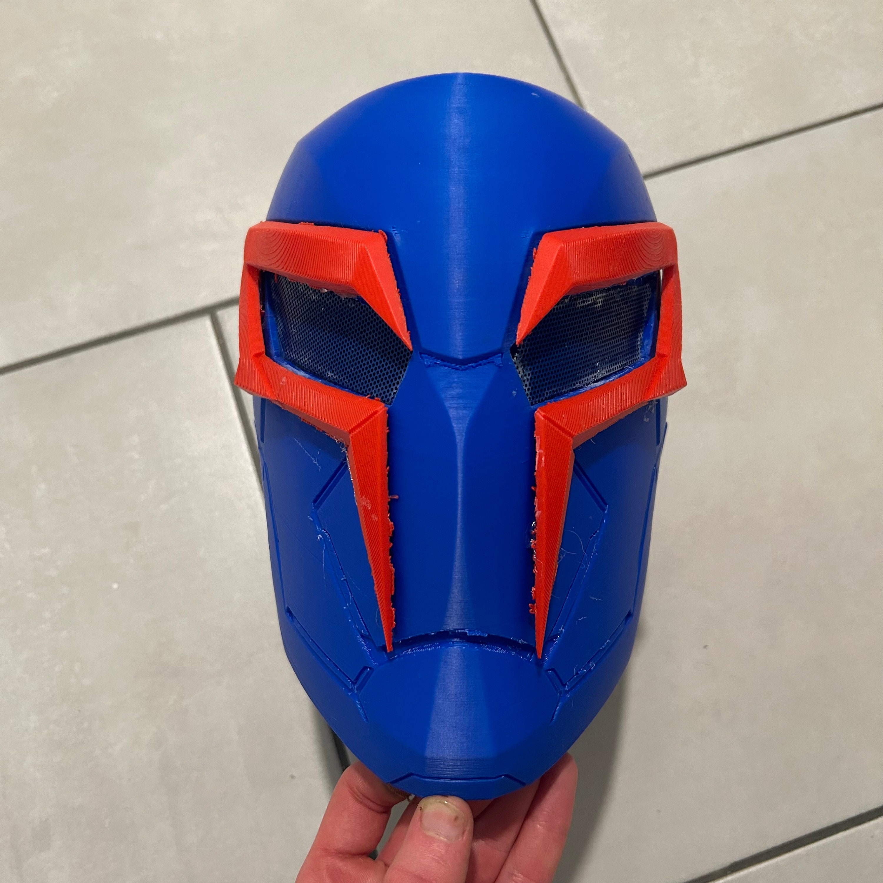 Spiderman 2099 Mask 3D Printed Magnetic Blue Red Into the Spider Verse ...