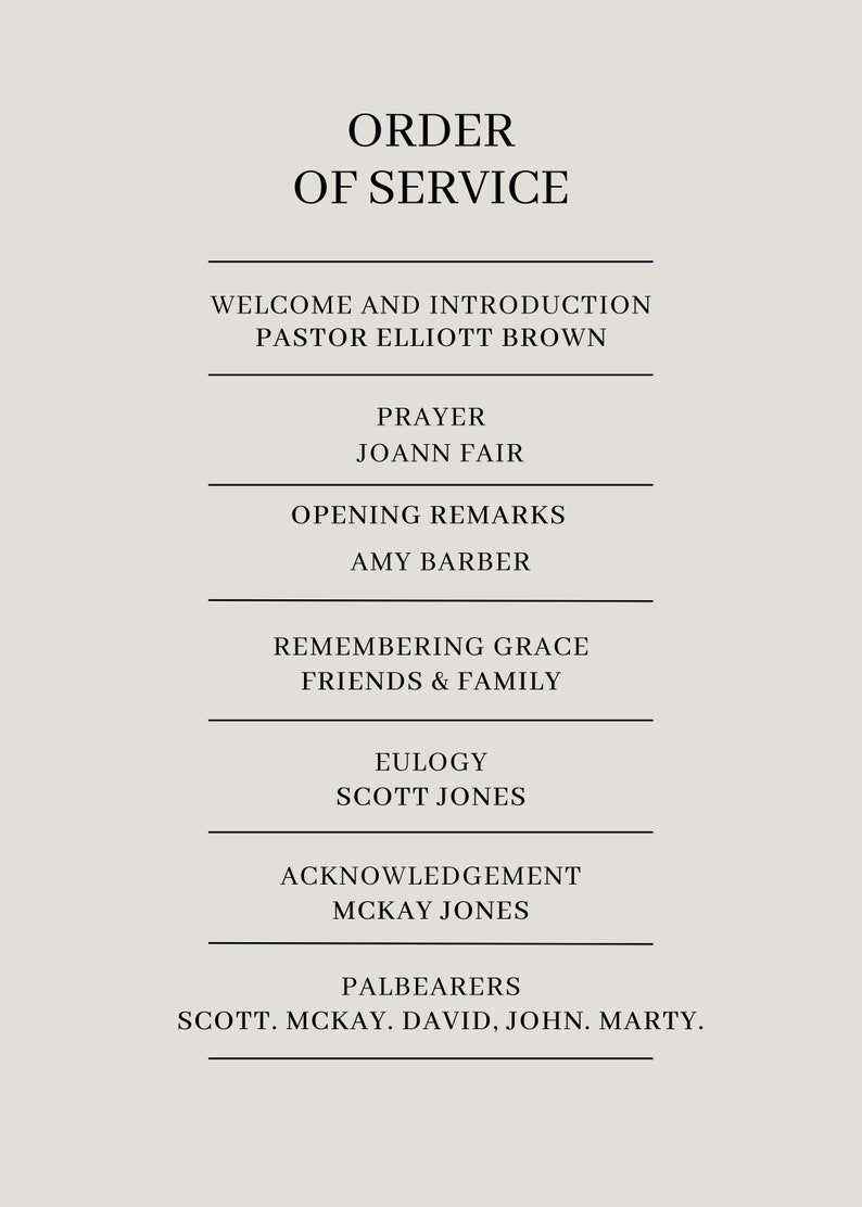 Funeral Program Template Brochure Pamphlet for LDS and Other Church ...