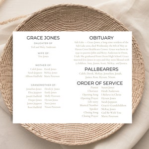 Funeral Program Template Bi-fold Brochure Pamphlet for LDS and Other ...