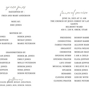 Funeral Program Template Bi-fold Brochure Pamphlet for LDS and Other ...