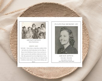 Funeral Program Template Bi-fold Brochure Pamphlet for LDS and Other ...