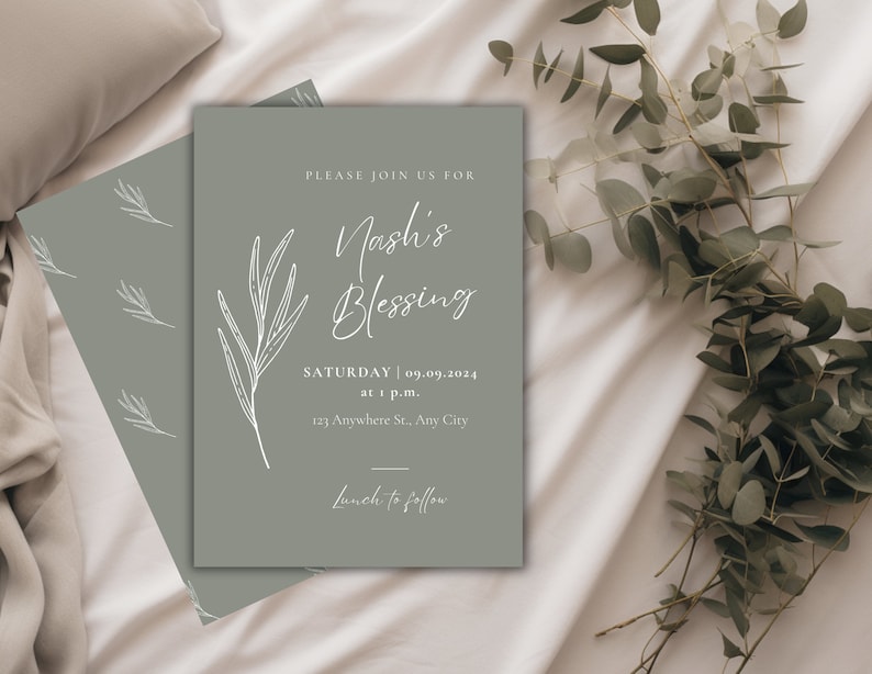 LDS Baby Blessing Invitation Template: Editable Luncheon Evite - Etsy