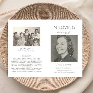 Funeral Program Template Bi-fold Brochure Pamphlet for LDS and Other ...