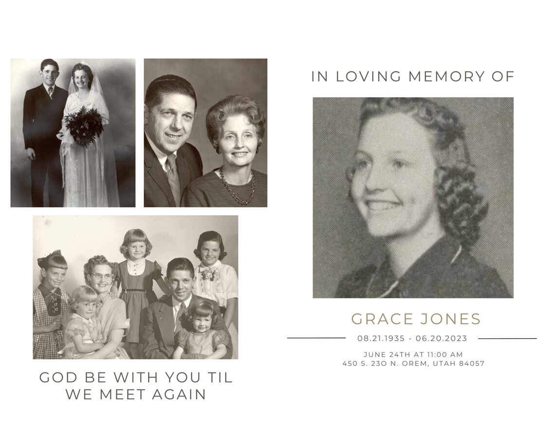 Funeral Program Template Bi-fold Brochure Pamphlet for LDS and Other ...