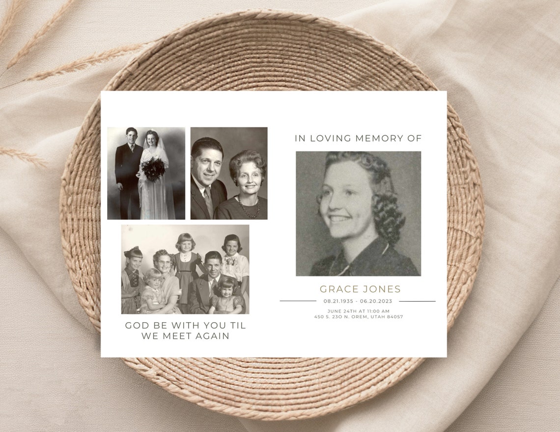 Funeral Program Template Bi-fold Brochure Pamphlet for LDS and Other ...