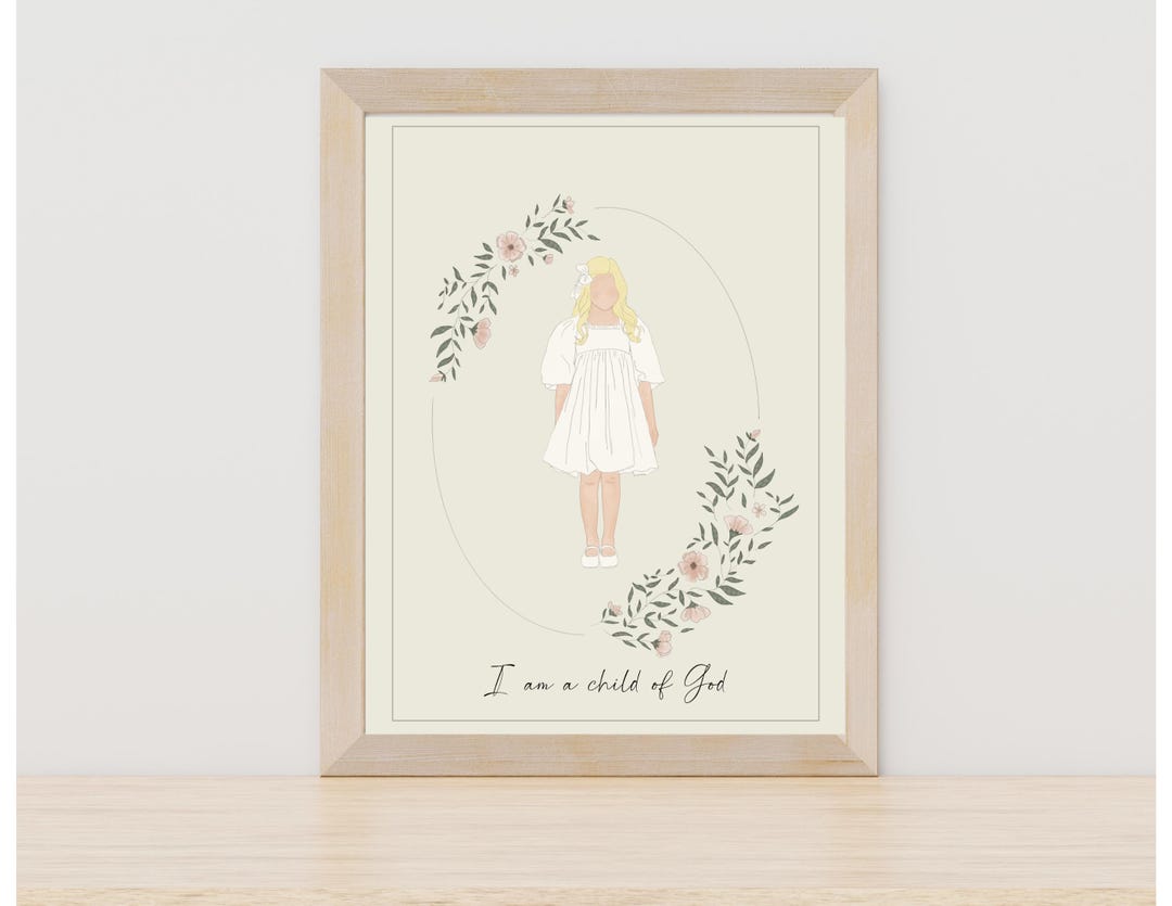 LDS Baptism Watercolor Art: Personalized Girl's Baptism (digital ...