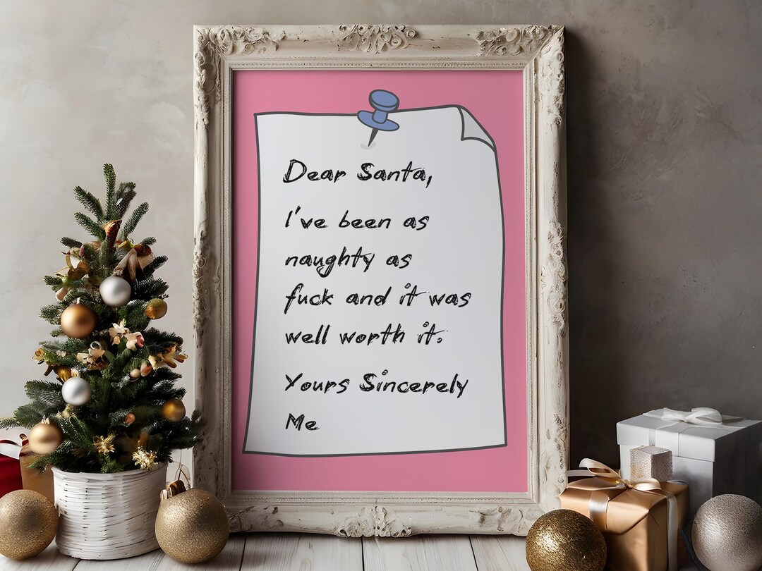 Funny Adult Letter to Santa, Dear Santa Sweary Christmas Printable ...