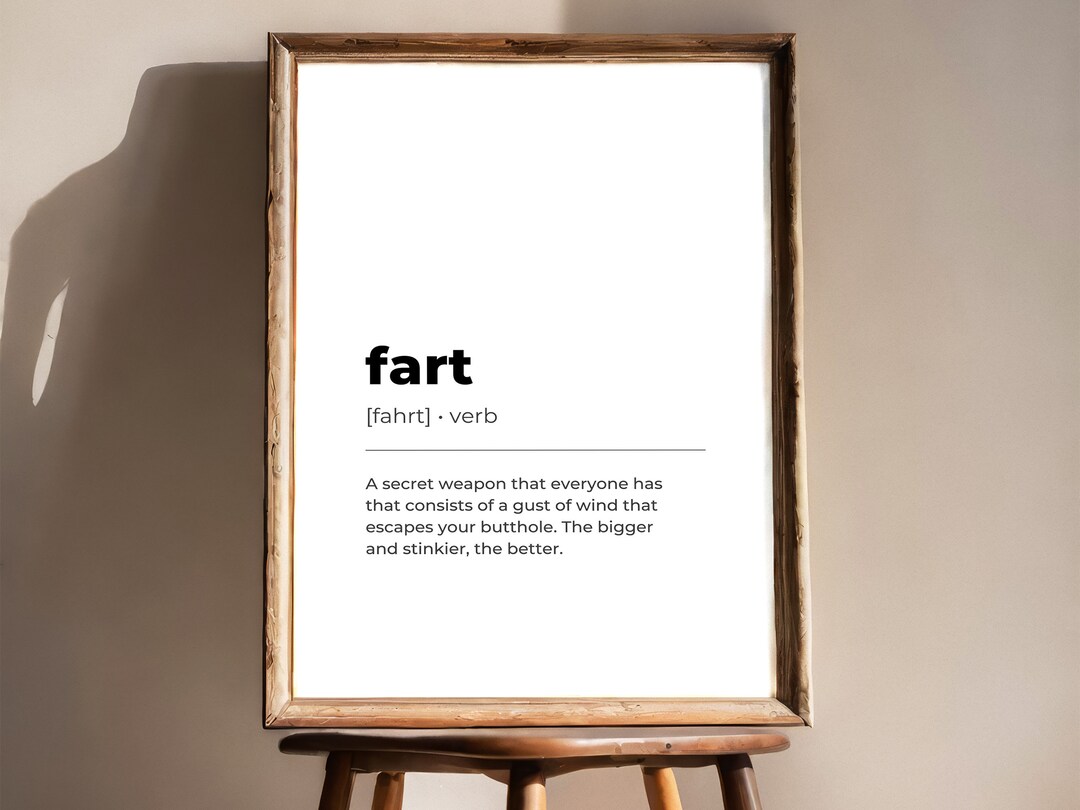 Fart Definition, Fart Gifts, Funny Bathroom Wall Decor, Funny Gifts for ...