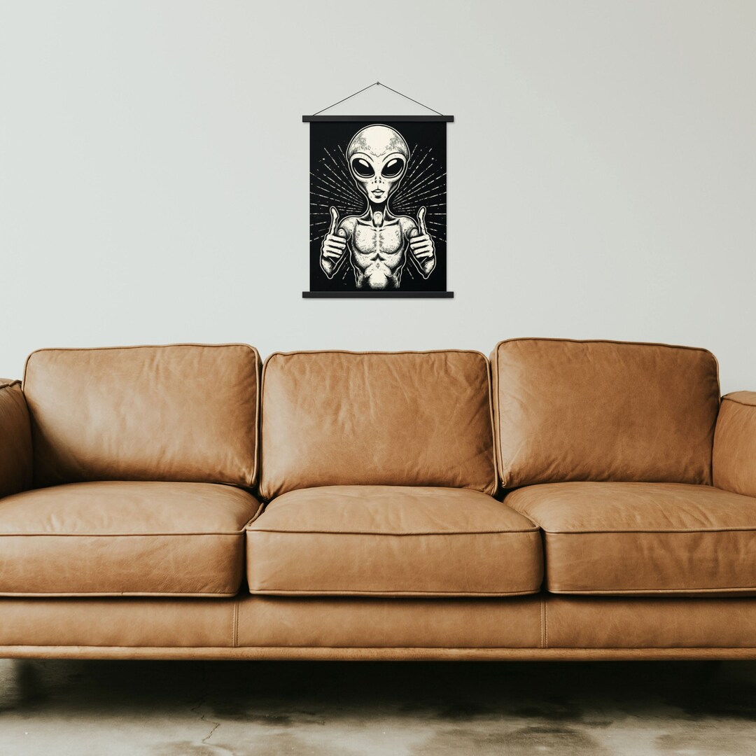 Alien Poster. Solid Wood Poster Hanger. Home Decor. Poster Art ...
