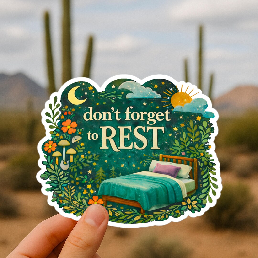 Don’t Forget to Rest Sticker | Calming Boho Art Vinyl Decal | Cozy ...