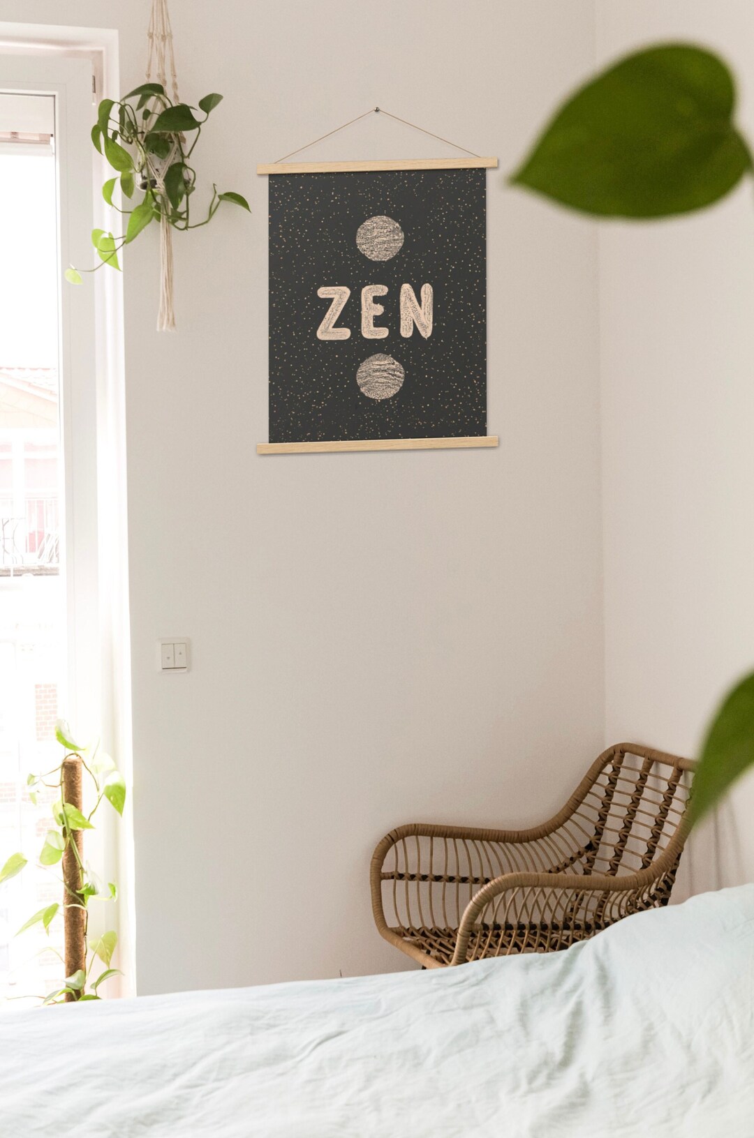 Zen Poster. Solid Wood Poster Hanger. Home Decor. Poster Art ...