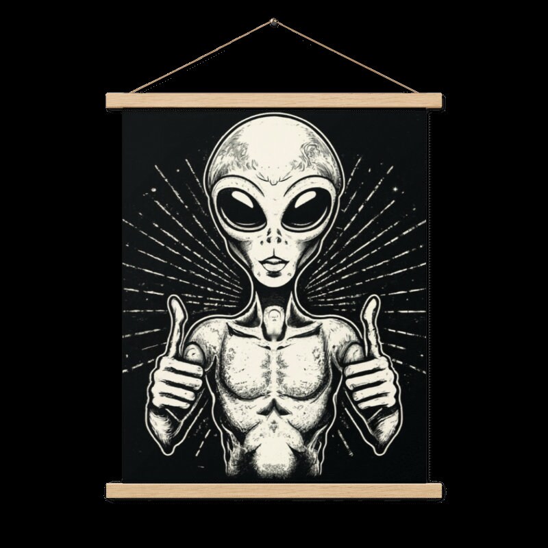 Alien Poster. Solid Wood Poster Hanger. Home Decor. Poster Art ...