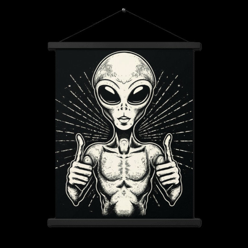 Alien Poster. Solid Wood Poster Hanger. Home Decor. Poster Art ...