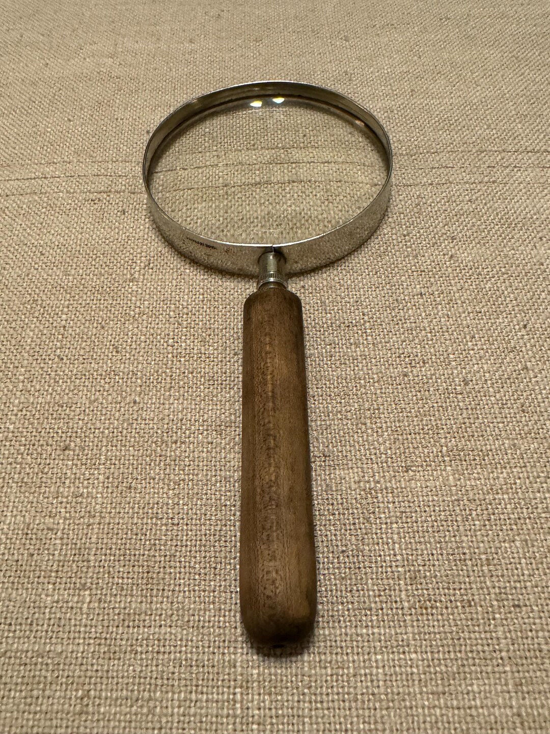 Antique French Victorian Magnifying Glass With Wooden Handle Made in ...