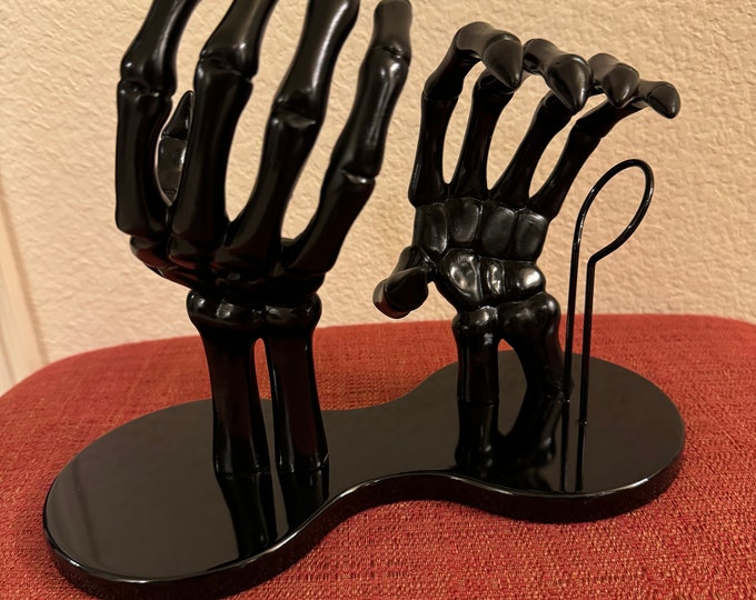 Hyde & Eek Skeleton Hands Wine Bottle Holder Halloween Glossy Black - Etsy