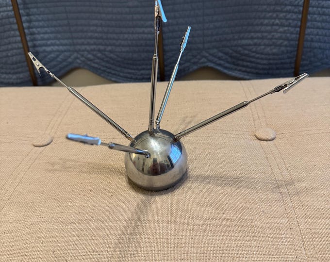 Chrome Sputnik Orb Telescoping Memo Desk Accessory Space Age Mid ...