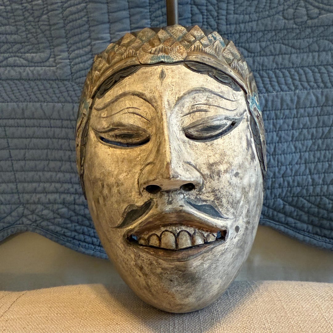 Vintage Javanese Traditional Wayang Topeng Theatre Cultural Dance Mask ...