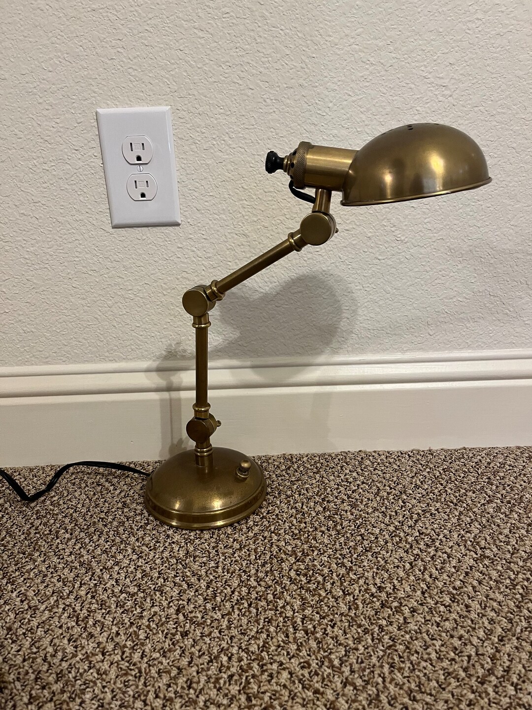 Pottery Barn 3 Way Adjustable Task Desk Lamp Brass Heavy Vintage - Etsy