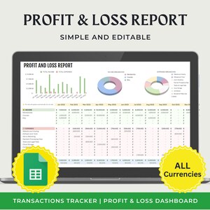 Easy Profit & Loss Report Spreadsheet Easy Google Sheets Template ...