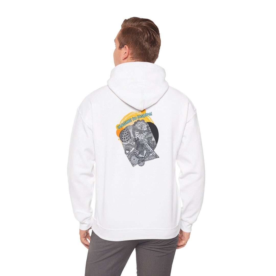 Zentangle Hoodie Featuring a Raven Titled, "imagine to Inspire ...