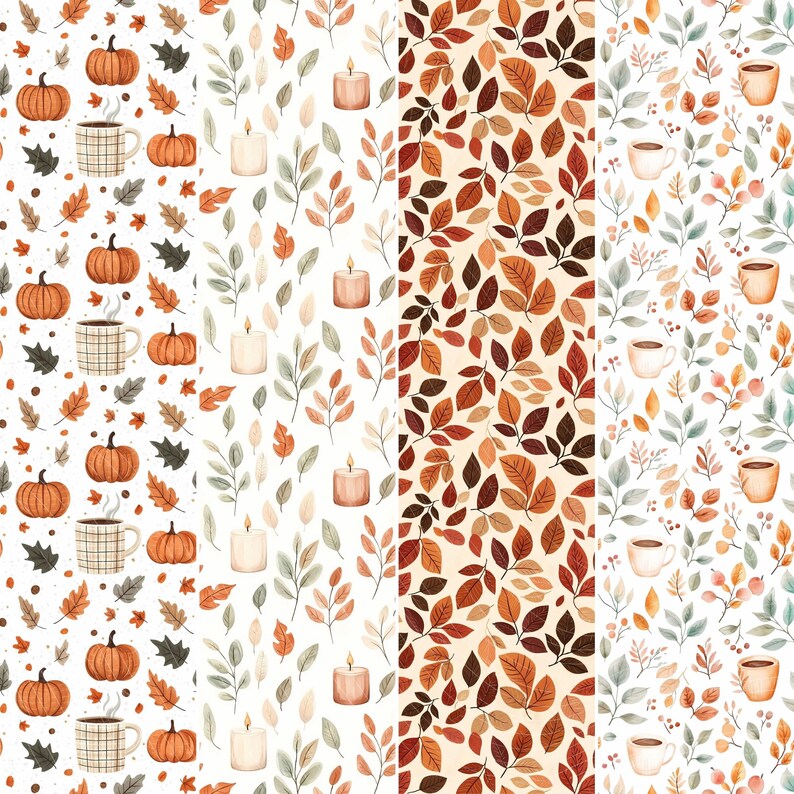 Autumn Watercolor Printable Paper | Seamless Fall Pattern for Digital ...