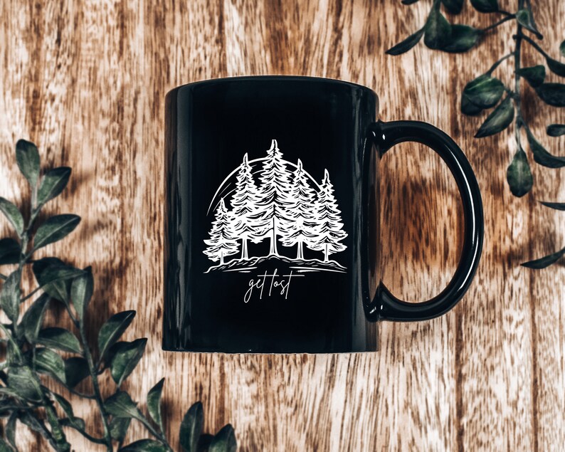 Get Lost in the Forest 11oz Mug: Nature Graphic Drinkware, Outdoor ...