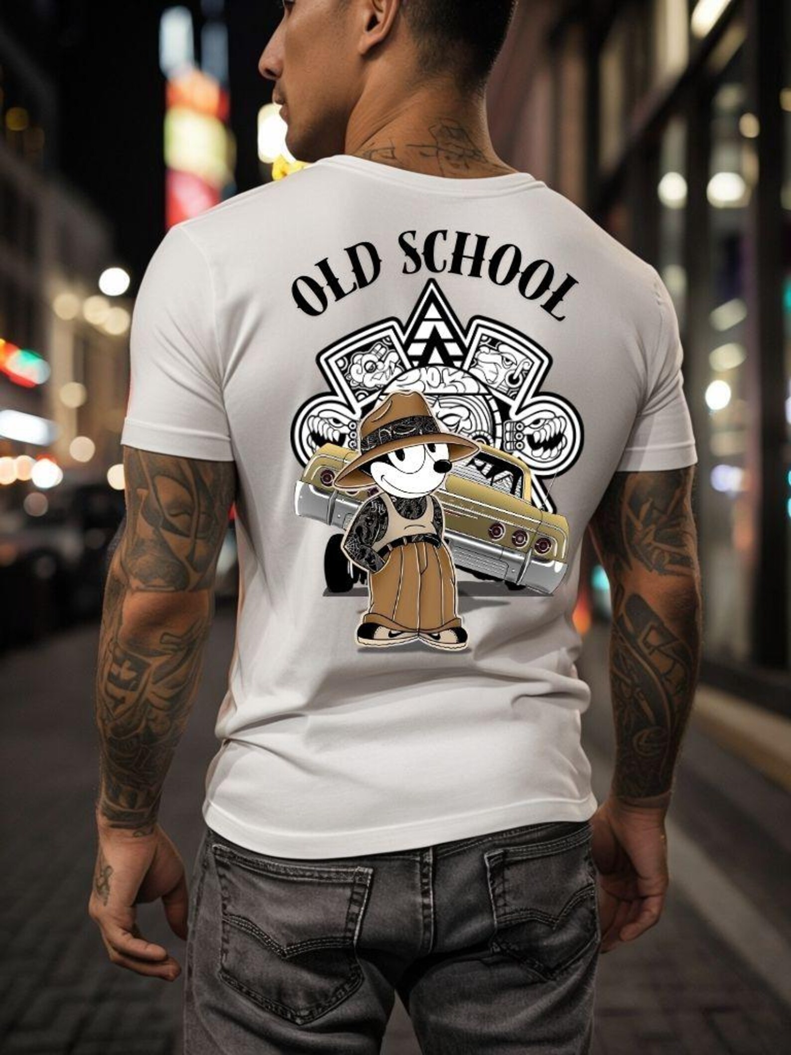 Old School Felix the Cat With 1964 Impala, Dtf Printed, Street Wear ...