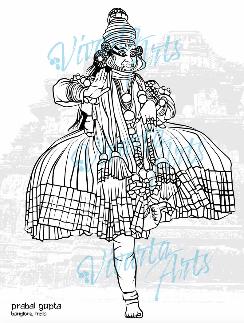 Coloring, Indian Dance, Culture, Relax, Meditation, Stress Relief ...