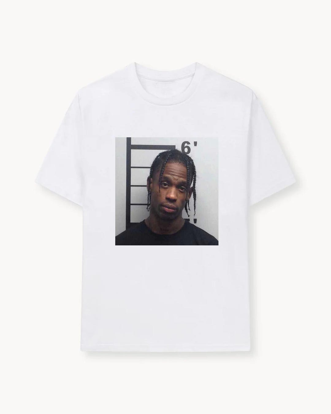 Travis Scott Mugshot T-shirt I White - Etsy