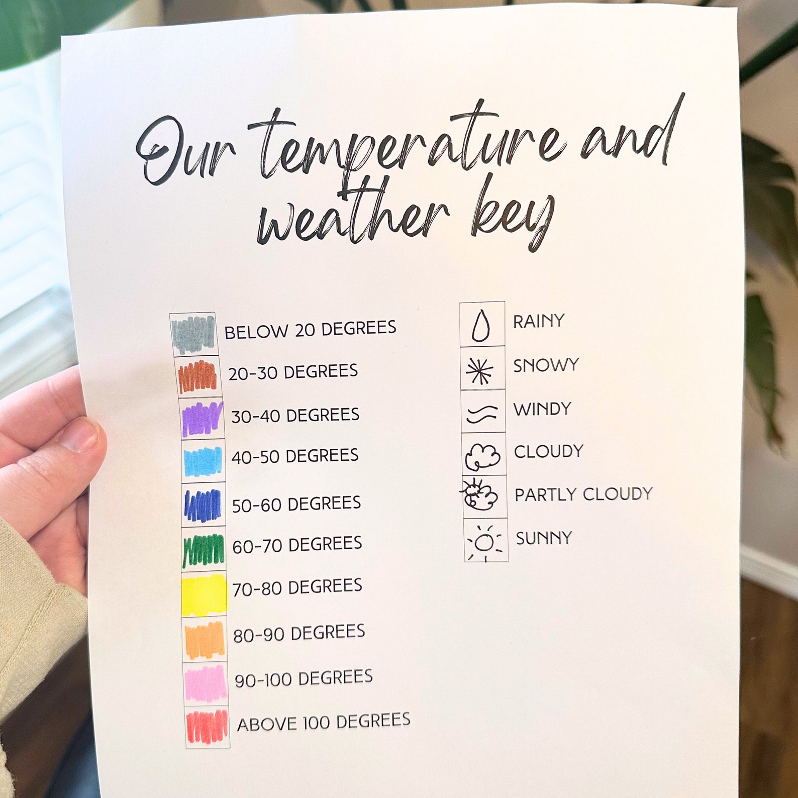 100 Hours Outside Weather Tracker | Instant Download Printable | 1000 ...