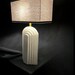 Lamp With Roman Style Grooves in Lecce Stone With Handmade Fabric ...