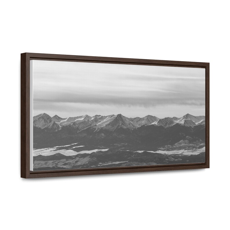 Black and White Colorado Mountain Range Panoramic Canvas Print framed ...