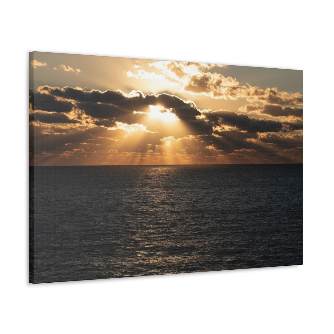 Sunset Over the Ocean Canvas Print - Etsy