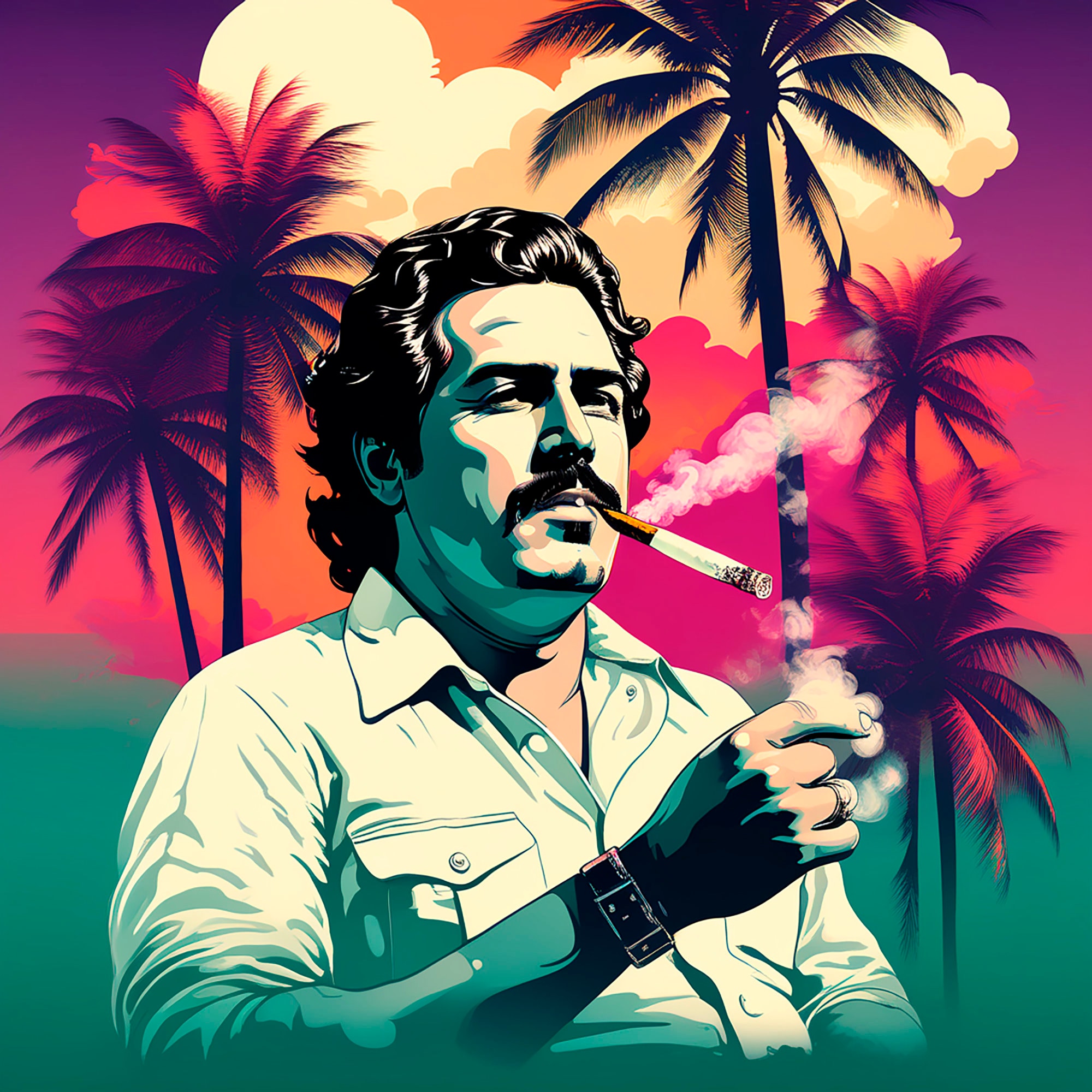 Pablo Escobar in Unique Art, Captures the Essence of History - Etsy
