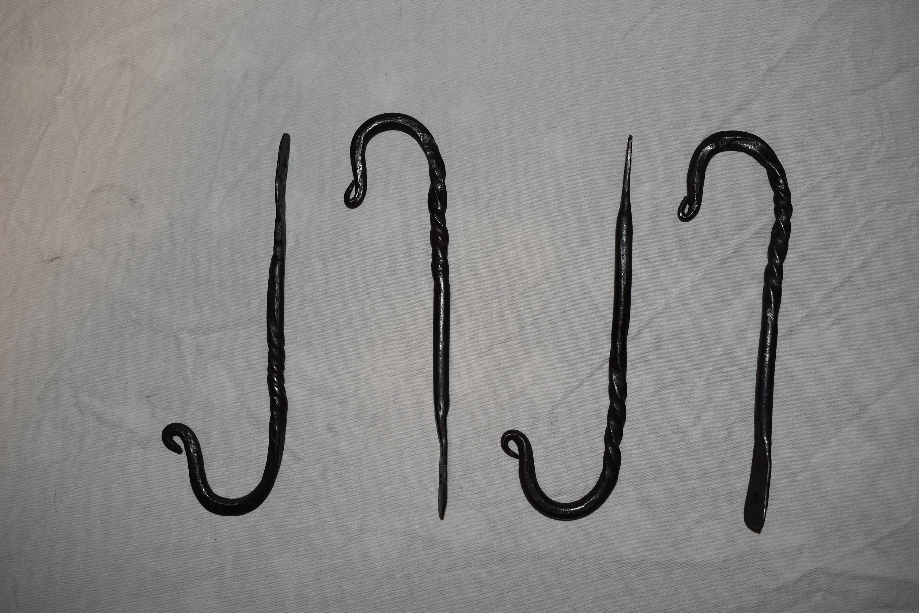 Hand-forged Twisted Steel J Hook Set - Etsy