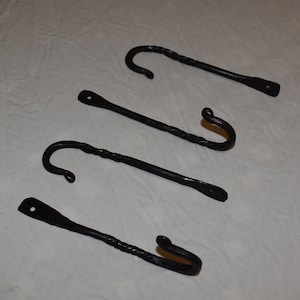 Hand-forged Twisted Steel J Hook Set - Etsy
