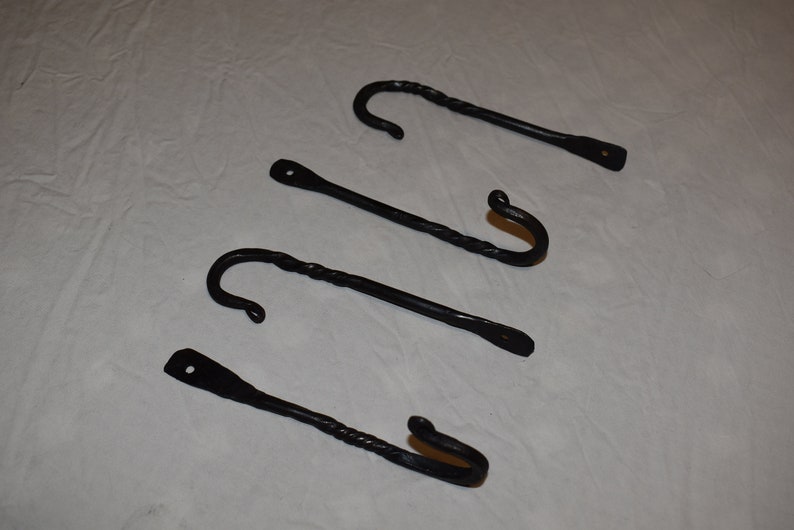 Hand-forged Twisted Steel J Hook Set - Etsy