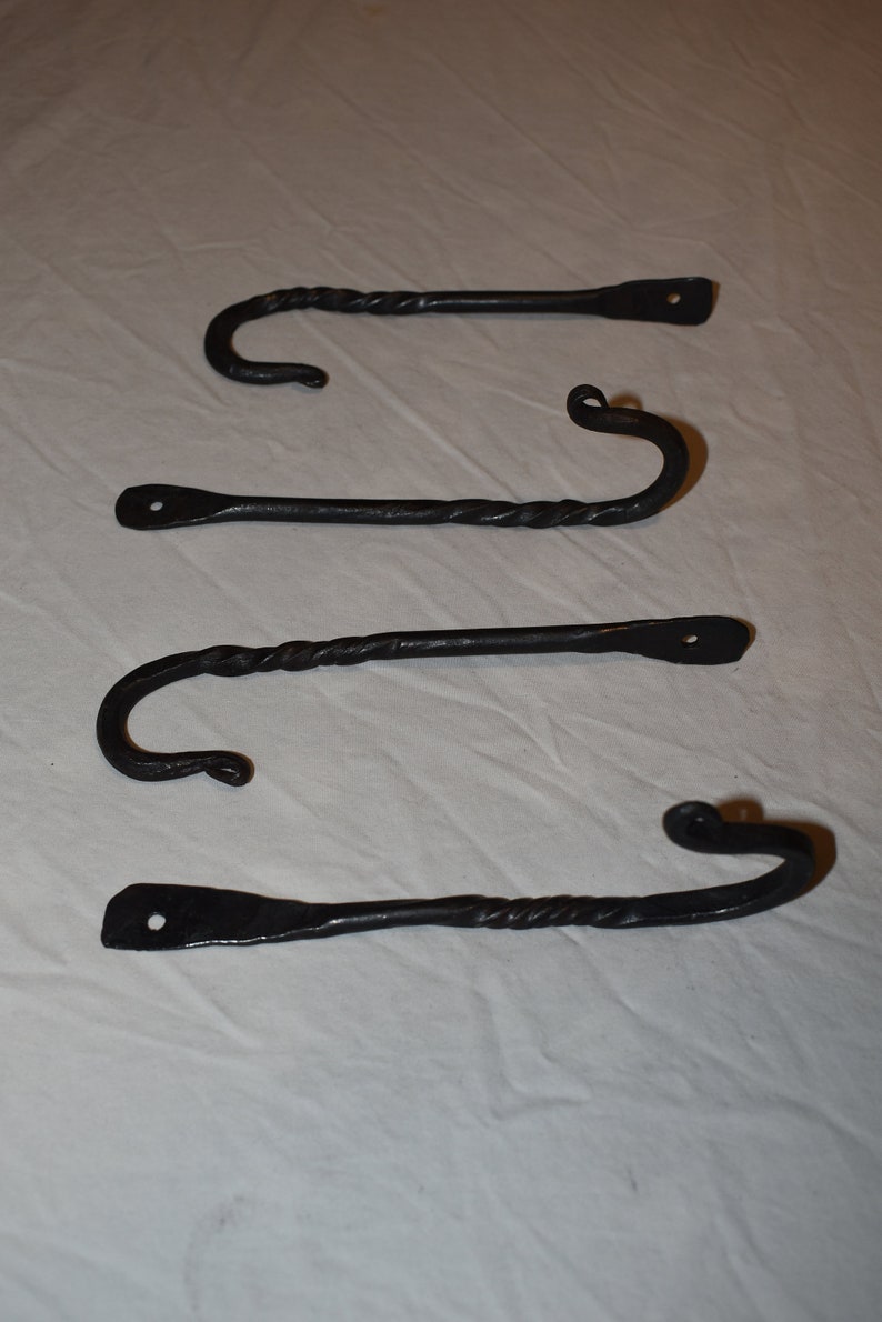 Hand-forged Twisted Steel J Hook Set - Etsy