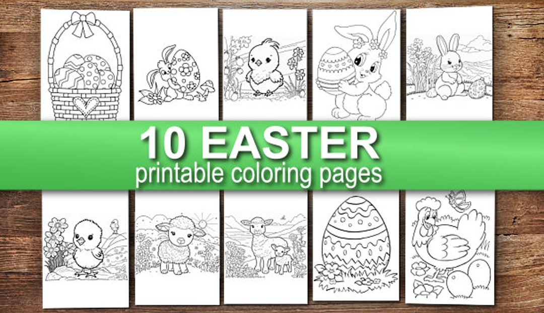 Easter Coloring Page Bundle coloring Pages, Holiday Coloring Page ...