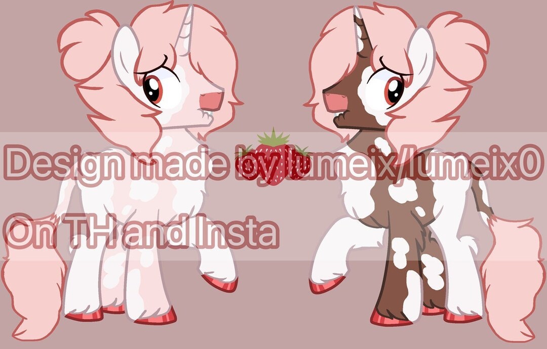 MLP Strawberry Cow Adoptable Added Art - Etsy