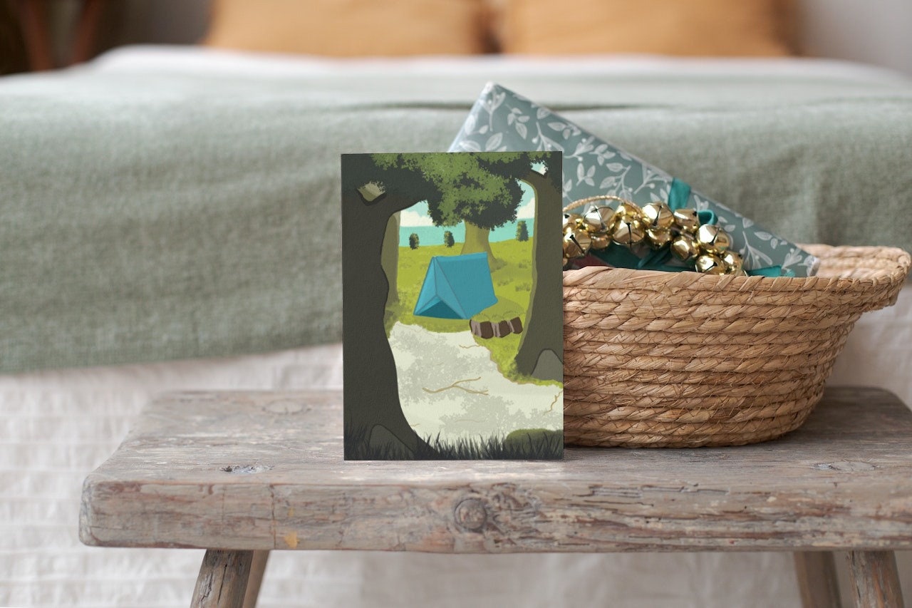 Camping Greeting Card Anime Greeting Card Digital Download Printable ...