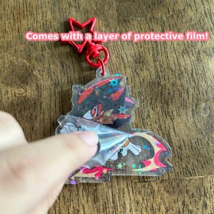 Sonic the Hedgehog Inspired Keychain Blue Hedgehog Holographic Star ...