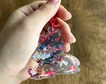 Sonic the Hedgehog Inspired Keychain Blue Hedgehog Holographic Star ...