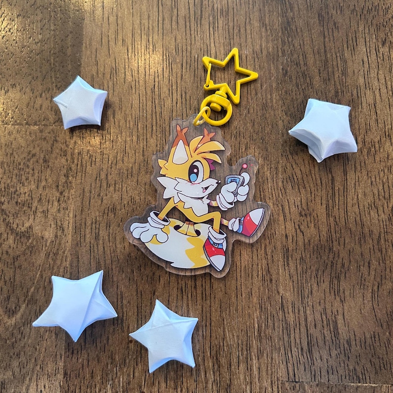 Tails the Fox Sonic the Hedgehog Inspired Keychain Charm Miles Tails ...