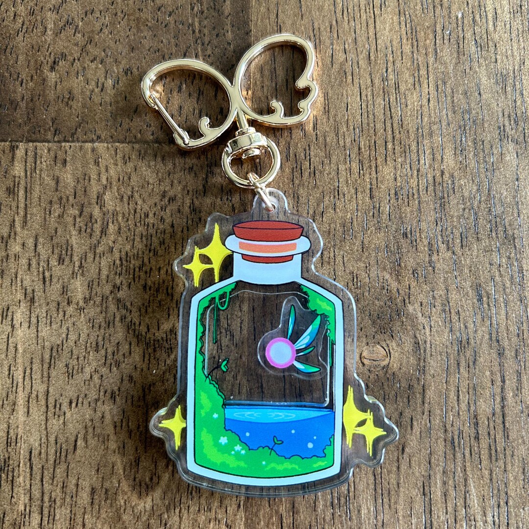Legend of Zelda Inspired Fairy in a Bottle Shaker Charm Keychain - Etsy