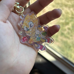 Sonic the Hedgehog Classic Sonic Super Sonic Keychain Charm - Etsy