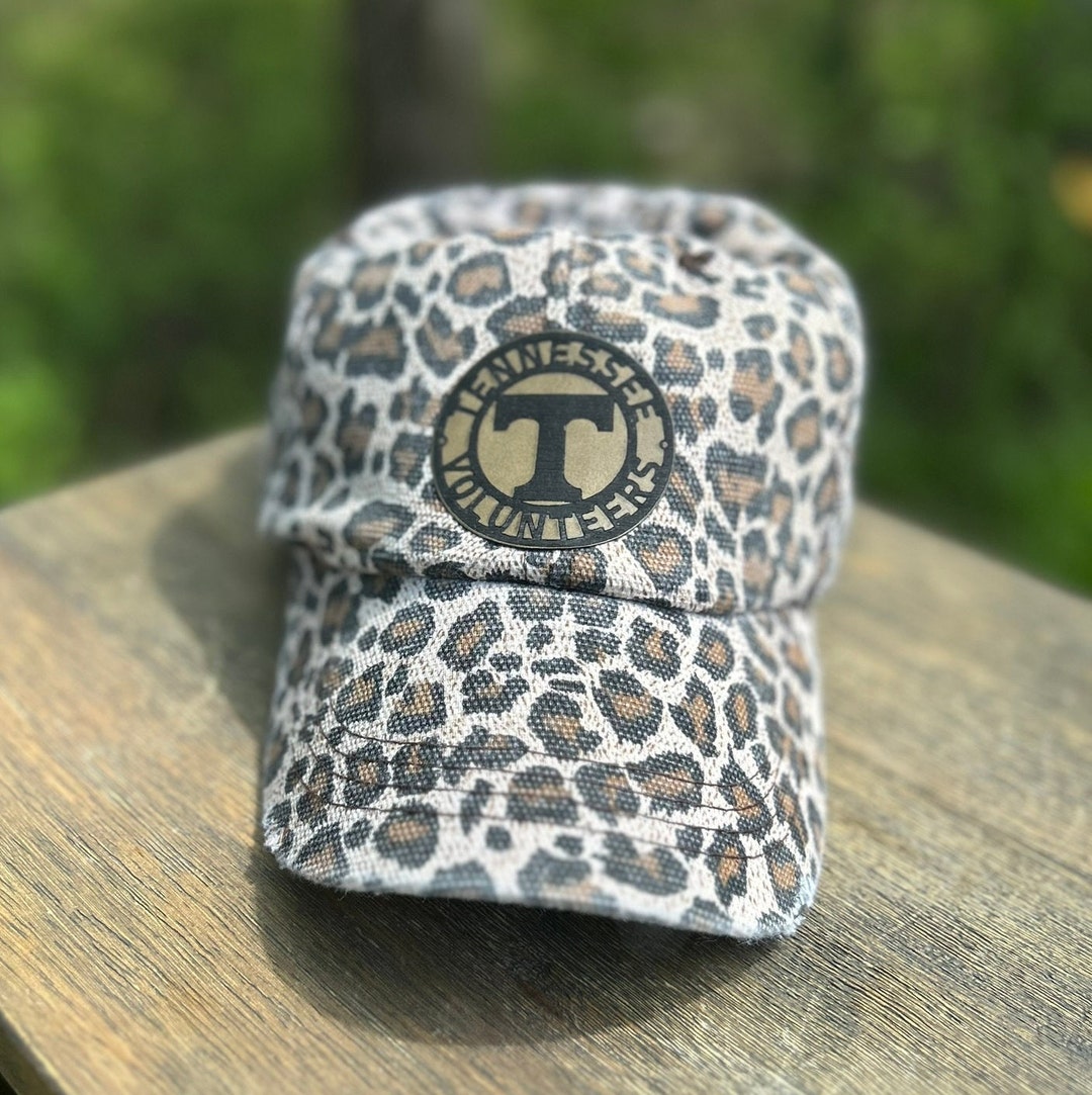 TENNESSEE VOLUNTEERS UT Leopard Print Vintage Trucker Hat With Leather ...