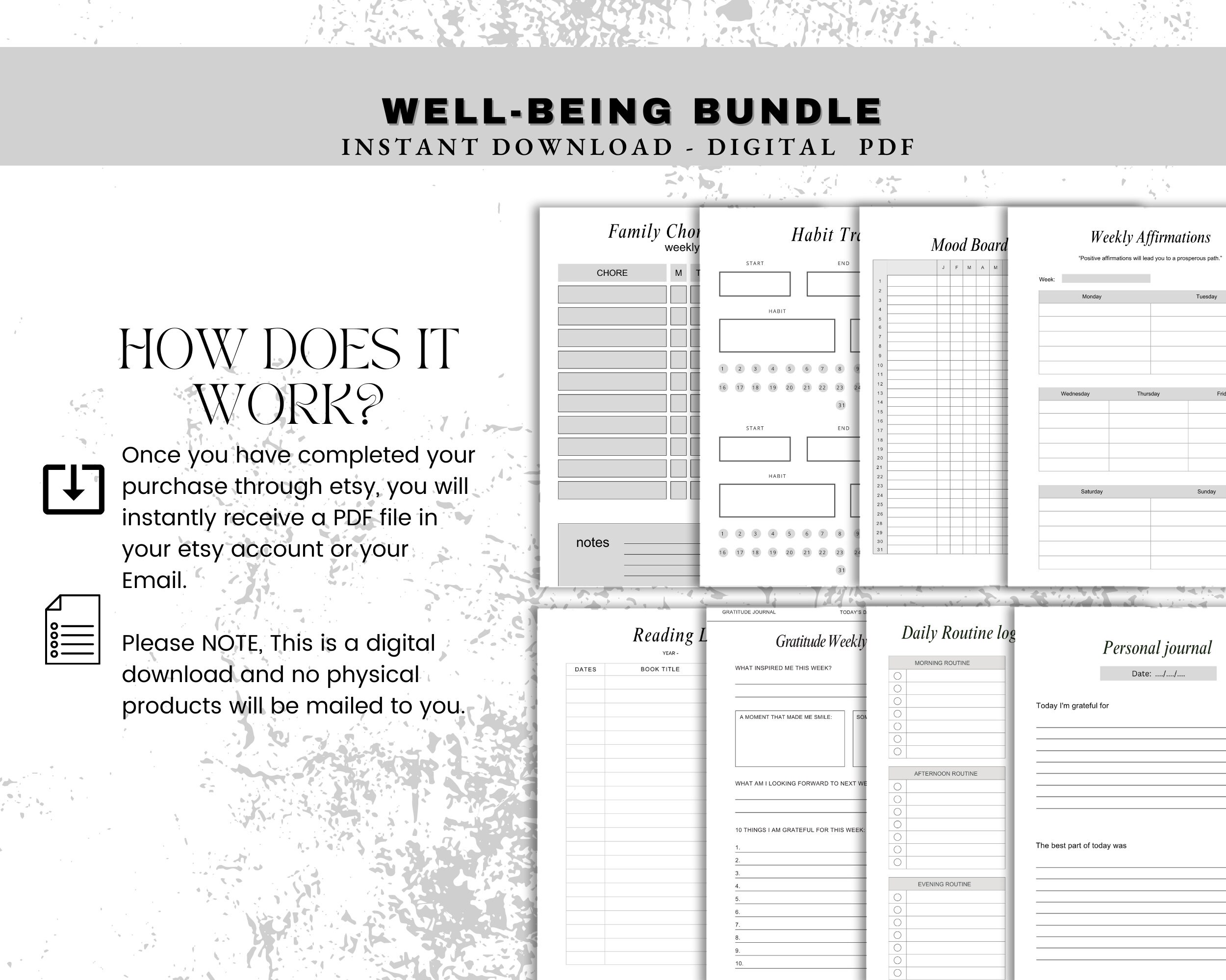 Self-care Planner Body Progress Tracker, Face Routine, Oral Hygiene ...